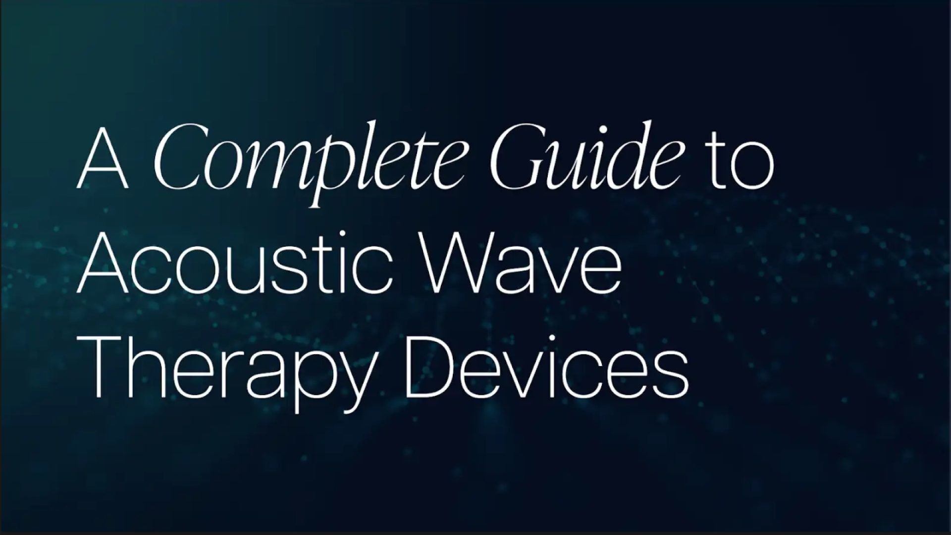 Non-Invasive Acoustic Wave Therapy Machine | StemWave